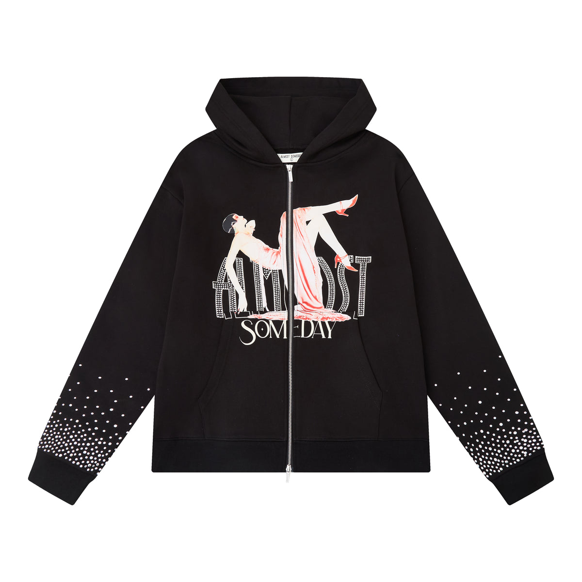 Highclass Zip-Up Hoodie - Sun Fade Black – ALMOST SOMEDAY