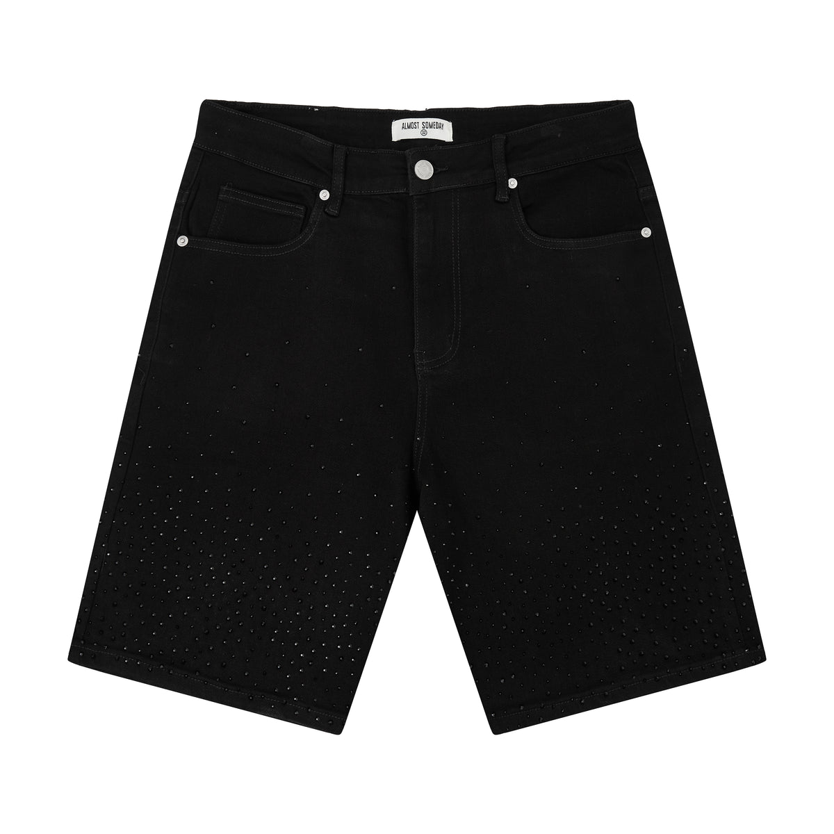 Solomon Rhinestone Denim Jorts - Black – ALMOST SOMEDAY